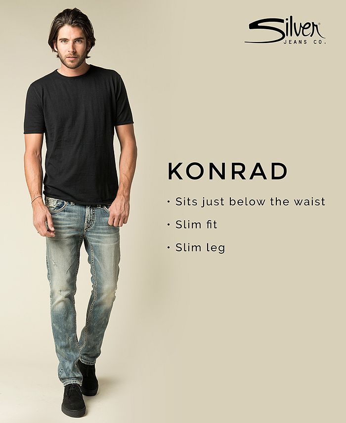 Silver Jeans Co. Men's Konrad Slim Leg Straight Fit Stretch Jeans - Macy's