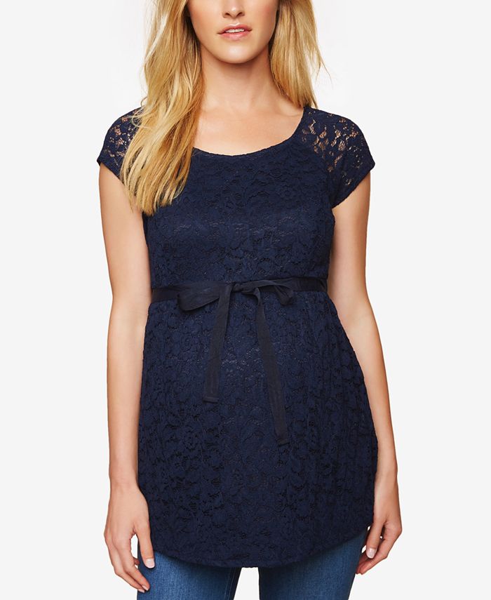 Motherhood Maternity Lace Peplum Blouse - Macy's