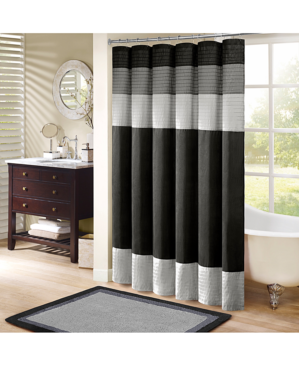 Click here for Madison Park Amherst Shower Curtain  72 x 72 - Bla... prices