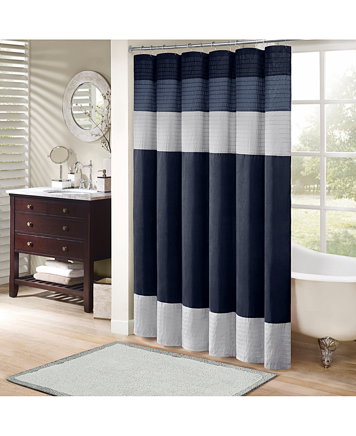 Click here for Madison Park Amherst Shower Curtain  72 x 72 - Nav... prices