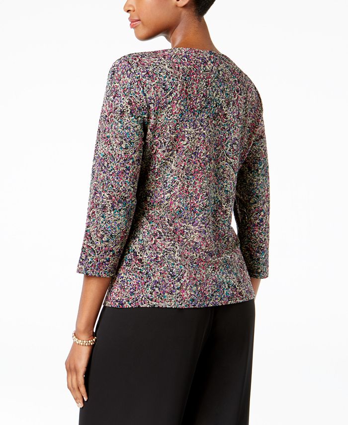 MSK Glitter Cowl-Neck Top - Macy's