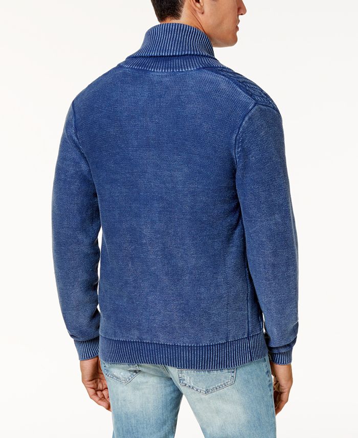 American Rag Men's Indigo Cable Cardigan, Created for Macy's - Macy's