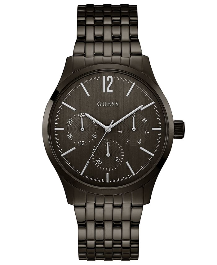 GUESS Men's Black Stainless Steel Bracelet Watch 42mm - Macy's