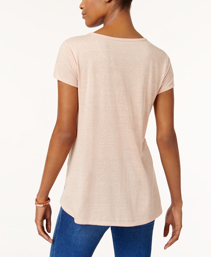 Style & Co Foil-Print High-Low Top, Created for Macy's - Macy's