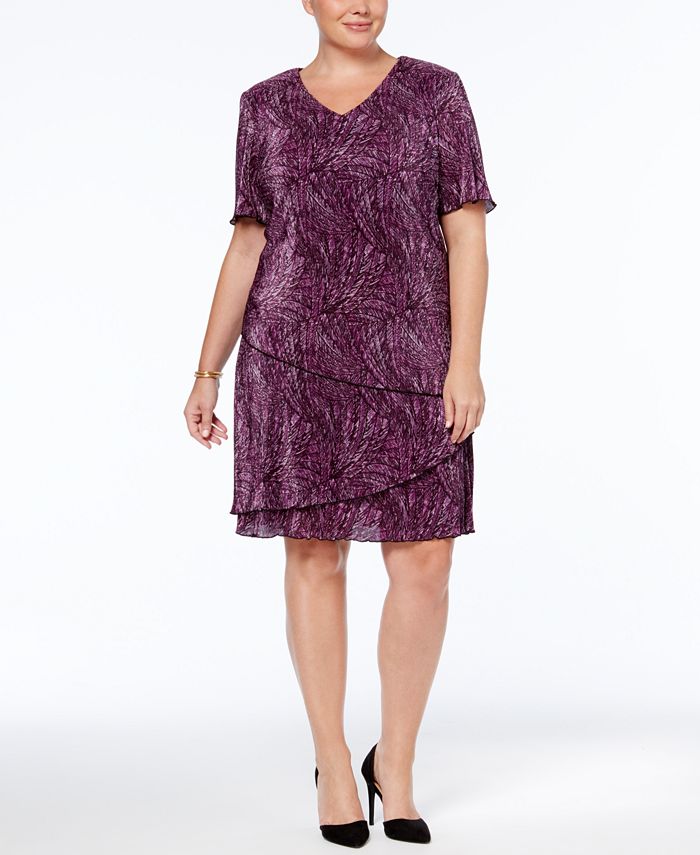 Connected Plus Size Tiered Bodre Dress - Macy's