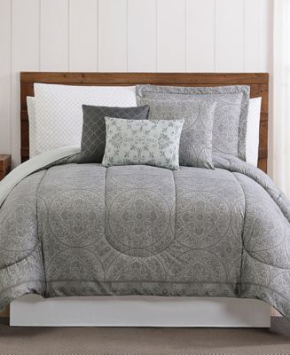 Calista 12-Pc. Medallion-Print King Comforter Set - Macy's