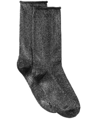 HUE® Women's Metallic Roll-Top Socks - Macy's