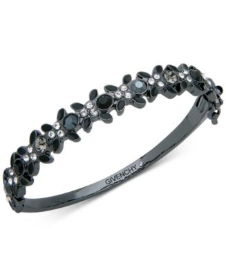 Givenchy Hematite-Tone Clear & Colored Stone Bangle Bracelet - Macy's