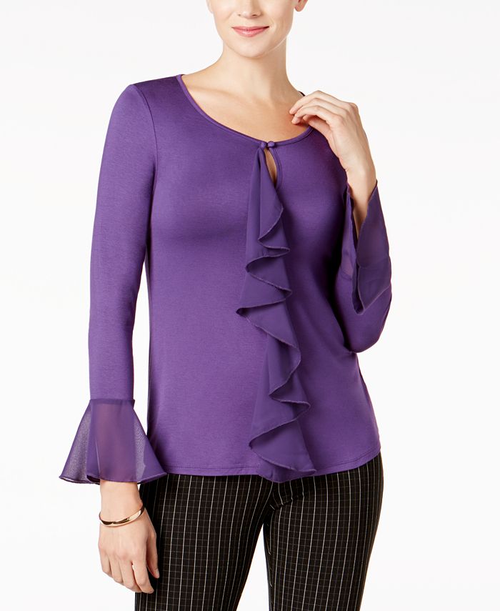 Cable & Gauge Ruffle-Trim Top - Macy's