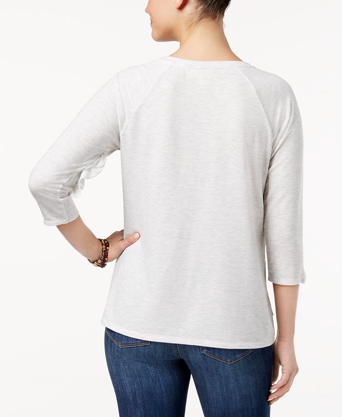 Style & Co Ruffled Raglan Top, Created for Macy's - Macy's