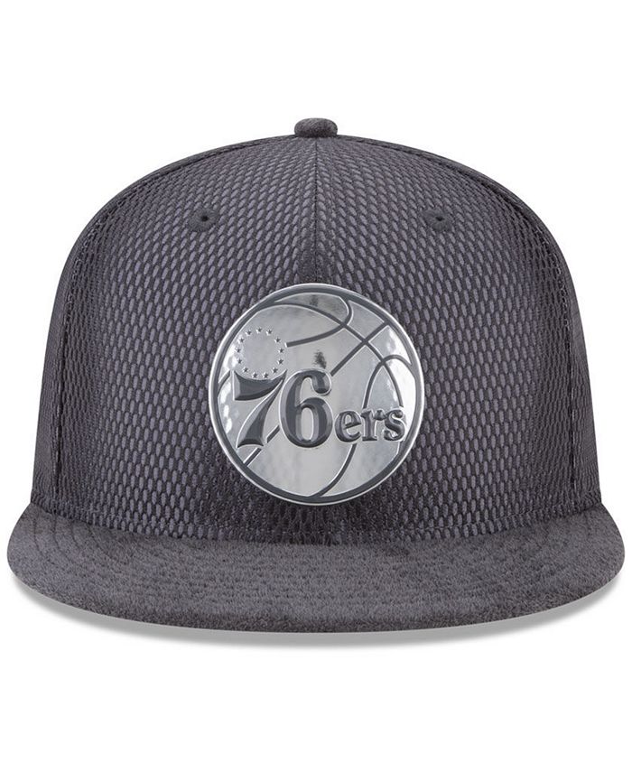 New Era Philadelphia 76ers On-Court Graphite Collection 9FIFTY Snapback ...
