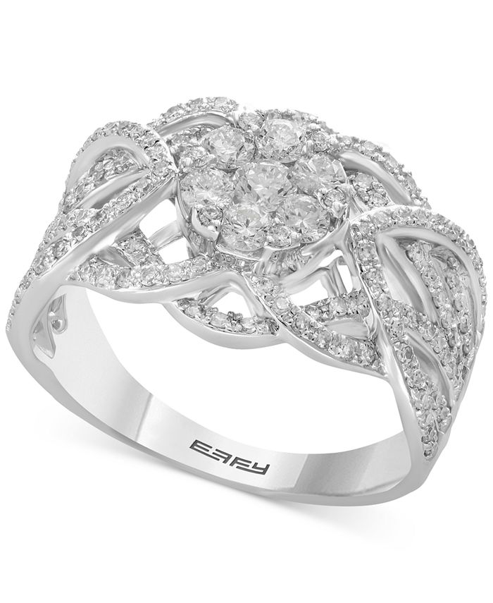 EFFY Collection EFFY® Diamond Openwork Cluster Ring (1 ct. t.w.) in 14k ...