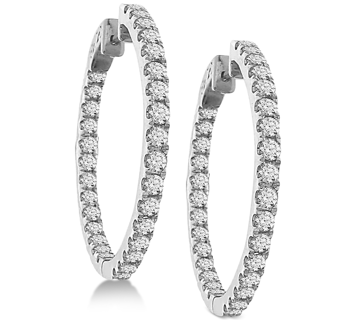 Click here for Diamond In and Out Hoop Earrings (3 ct. t.w.) in 1... prices