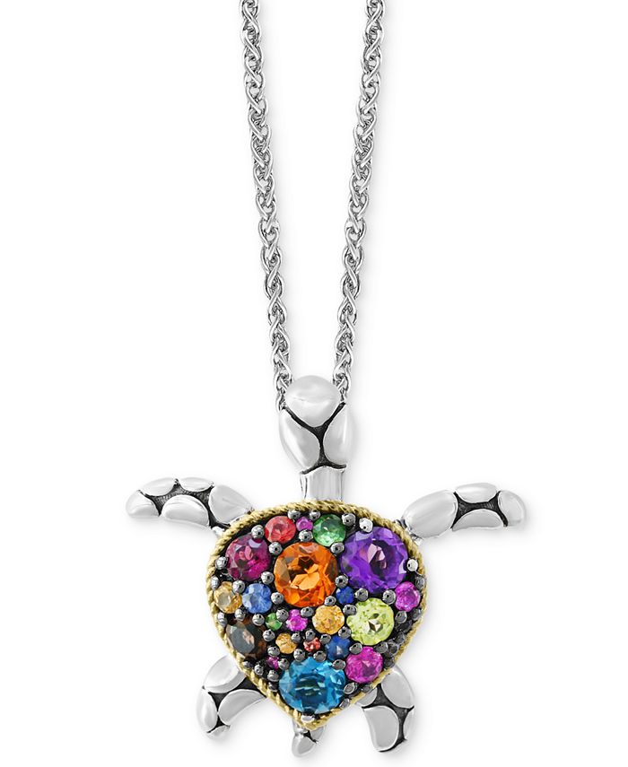 EFFY Collection Balissima by EFFY® Multi-Gemstone Turtle Necklace (2 ct ...
