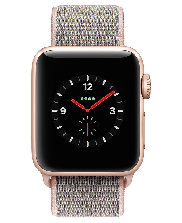 Apple Watch Series 3 (GPS + Cellular), 38mm Gold Aluminum Case with ...