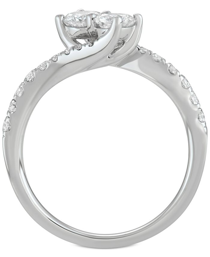 Two Souls, One Love® Diamond Two-Stone Twist Ring (7/8 ct. t.w.) in 14k ...