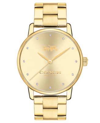COACH Women's Grand Gold-Tone Stainless Steel Bracelet Watch 36mm - Macy's