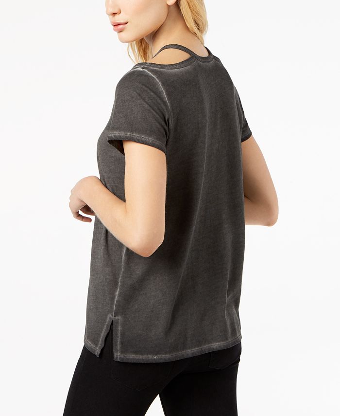 Lucky Brand Cutout Graphic T-Shirt - Macy's