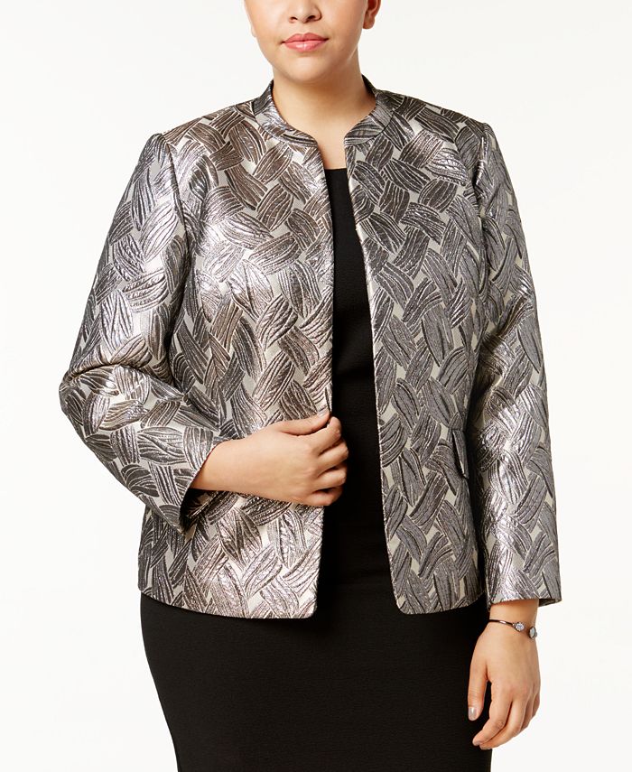 Kasper Plus Size Satin Flyaway Jacket - Macy's
