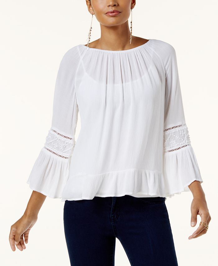 Inc International Concepts I N C Bell Sleeve Peasant Top Created For