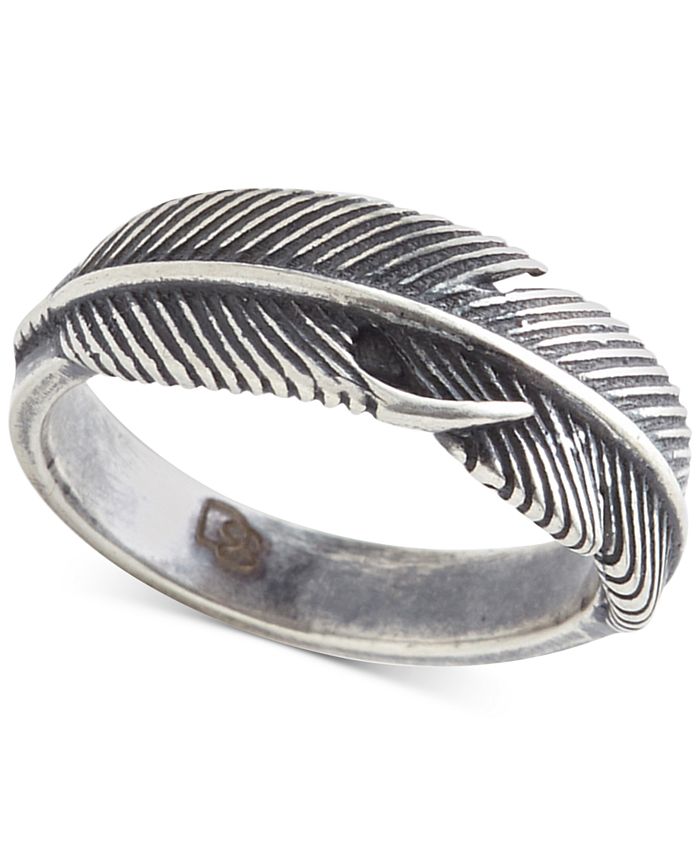 DEGS & SAL Men's Feather Ring in Sterling Silver - Macy's