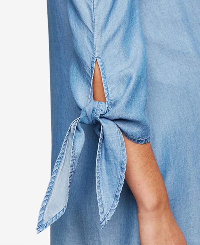 A Pea in the Pod Maternity Cold-Shoulder Chambray Dress - Macy's