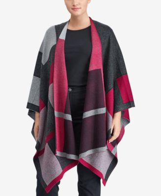 Lauren Ralph Lauren Plus Size Jacquard-Knit Poncho - Macy's