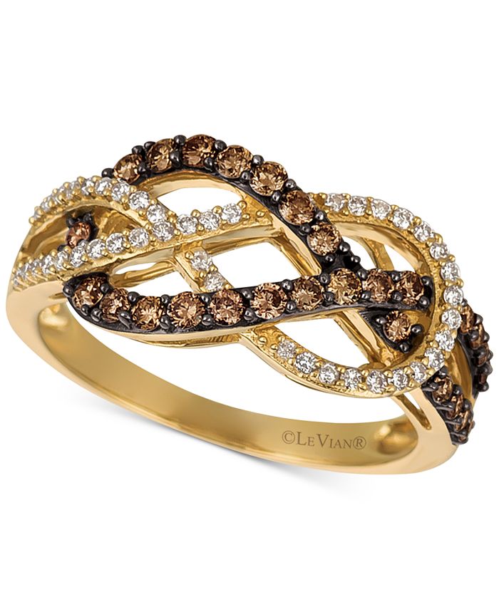 Le Vian Chocolatier® Diamond Weave Ring (5/8 ct. t.w.) in 14k Gold - Macy's