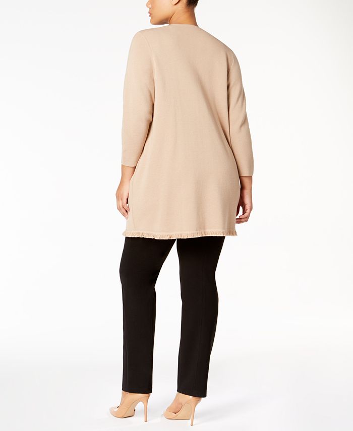 Kasper Plus Size Fringe-Trim Topper Jacket - Macy's