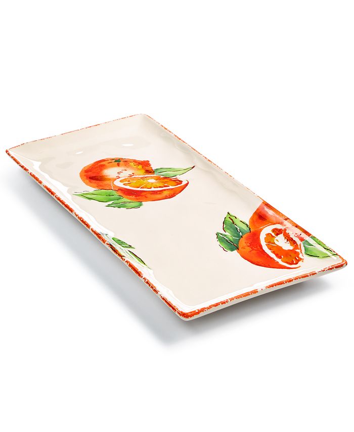 VIETRI Viva by Fresh Fruit Orange Rectangular Platter, Created for Macy ...