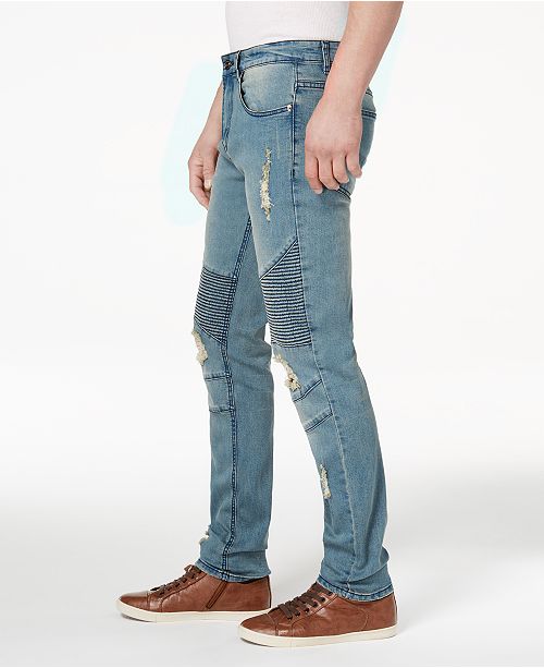 Young & Reckless Men's Nixon Ripped Skinny Moto Jeans & Reviews - Jeans ...