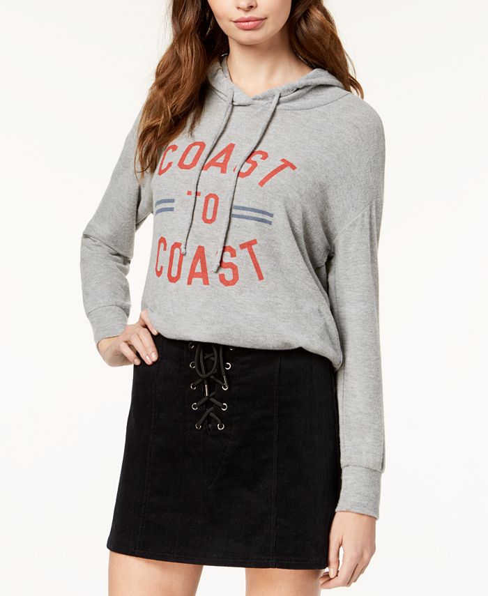 Hybrid Juniors' Coast To Coast Graphic Hoodie - Macy's