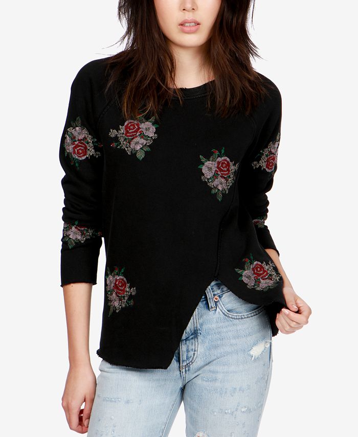 Lucky Brand Cotton Embroidered Knit Top - Macy's