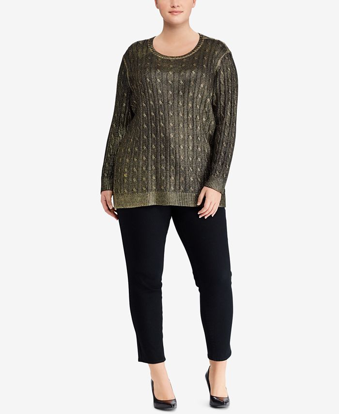 Lauren Ralph Lauren Plus Size Cable-Knit Sweater - Macy's