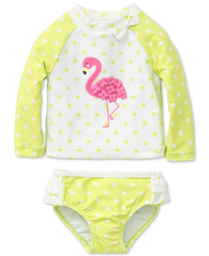 Little Me 2-Pc. Flamingo Rash Guard Set, Baby Girls - Macy's