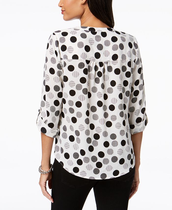 NY Collection Petite Pintucked Utility Top - Macy's