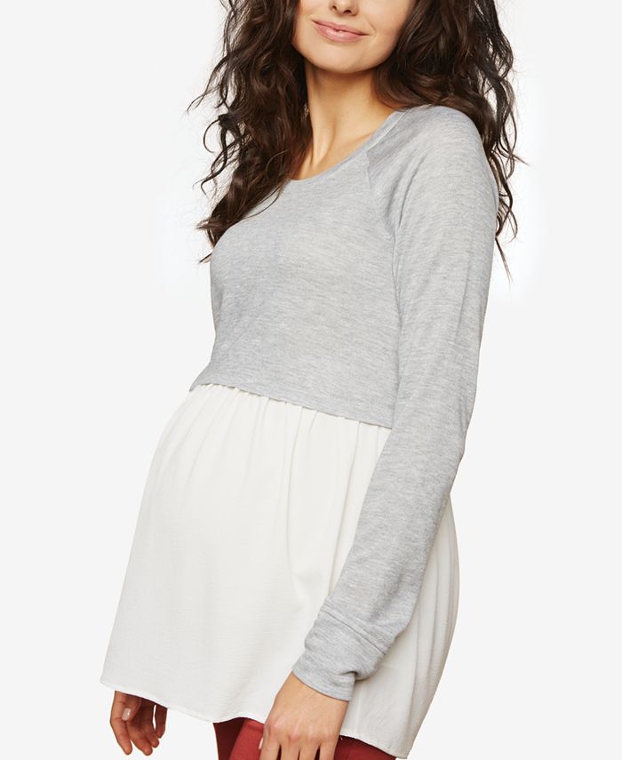 Motherhood Maternity Plus Size Layered-Look Top - Macy's