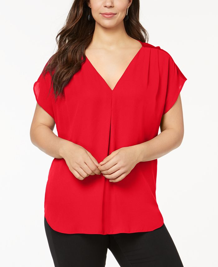 Inc International Concepts I N C Plus Size Mixed Media Dolman Sleeve