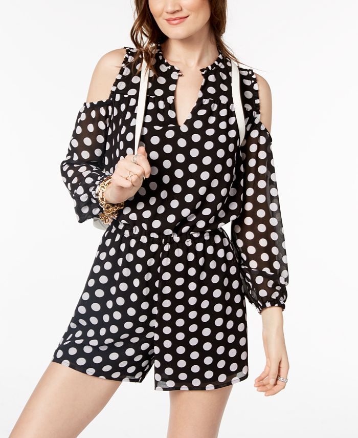 Michael Kors Cold-Shoulder Romper - Macy's
