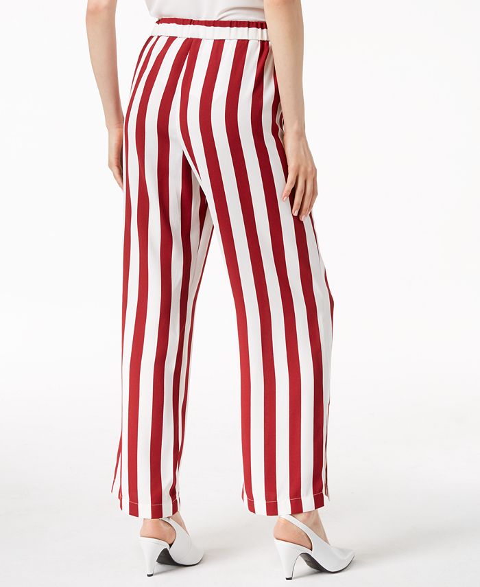 Bar III Striped Pull-On Wide-Leg Pants, Created for Macy's - Macy's
