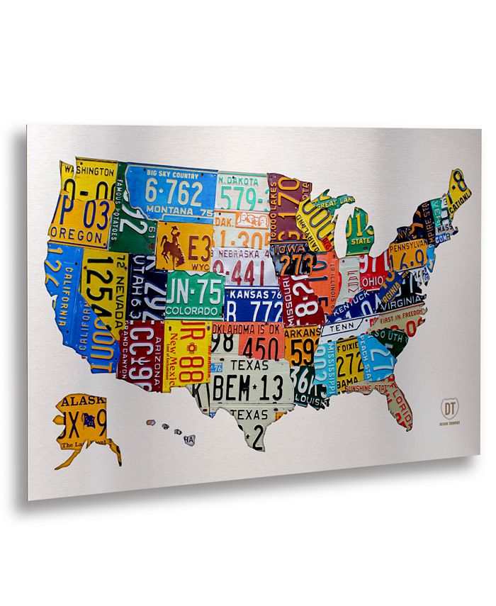 Trademark Global Design Turnpike 'License Plate USA 2' Floating Brushed ...