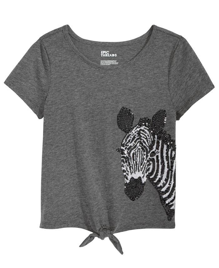 Epic Threads Sequin Zebra T-Shirt, Big Girls, Created for Macy's - Macy's