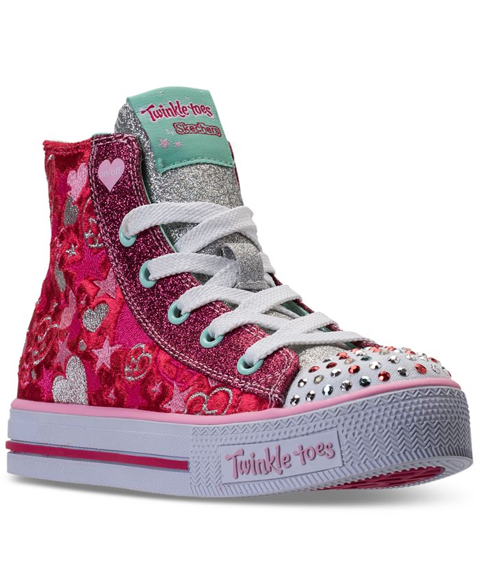 Skechers Little Girls' Twinkle Toes: Shuffles - Velvet Crush Light-Up ...