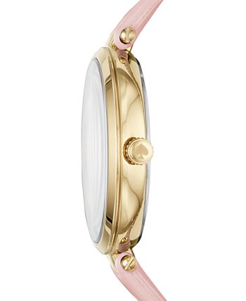 kate spade new york Women's Holland Pink Leather Strap Watch 34mm - Macy's