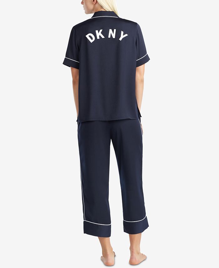 DKNY Logo Cropped Pajama Set - Macy's