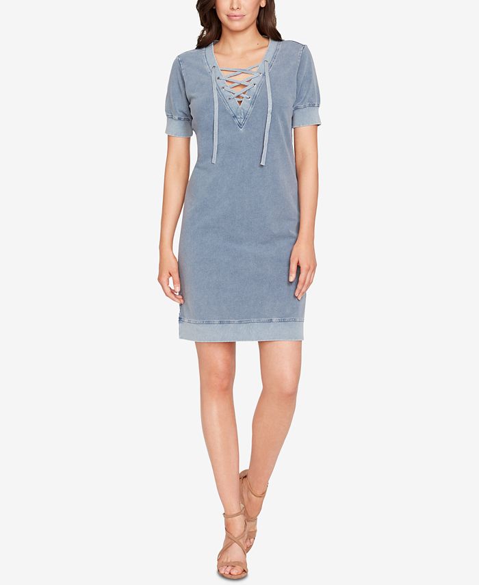 WILLIAM RAST Evie Lace-Up Sweatshirt Dress - Macy's