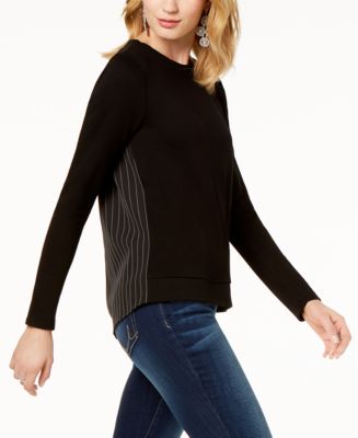 INC International Concepts I.N.C. Mixed-Media Sweater, Created for Macy ...