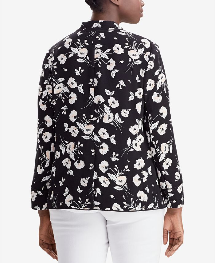 Lauren Ralph Lauren Plus Size Floral-Print Jacket - Macy's