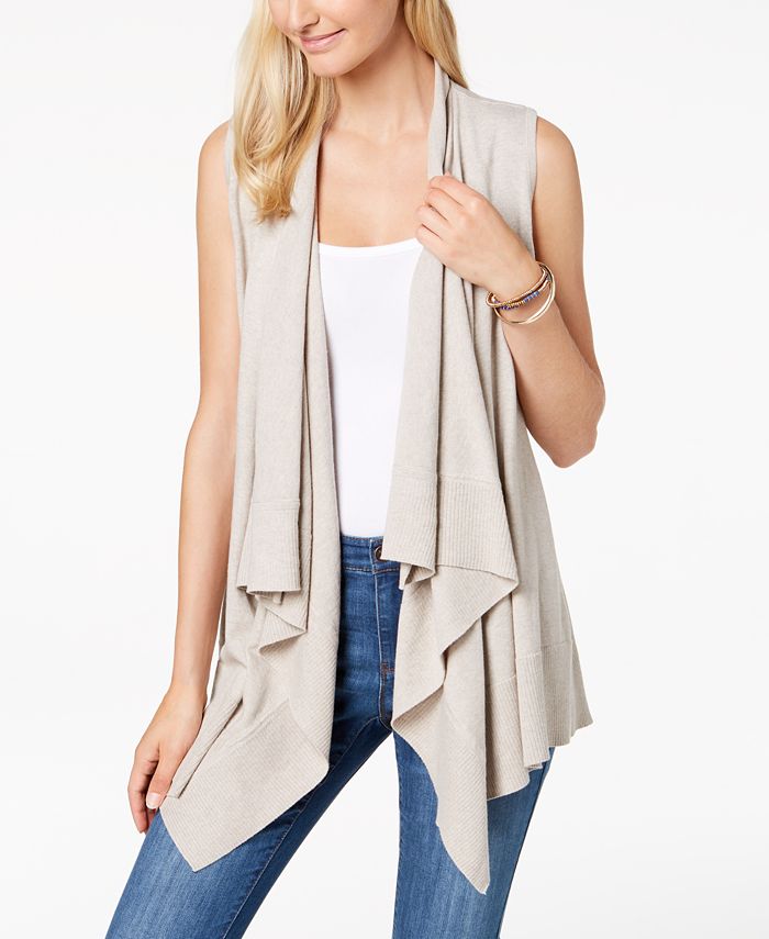 Style & Co Draped Open-Front Vest, Created for Macy's - Macy's