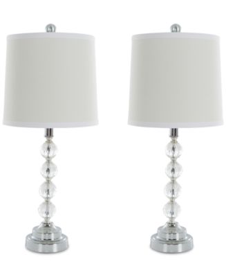Lavish Home Set of 2 Crystal Lamp Set - Macy's